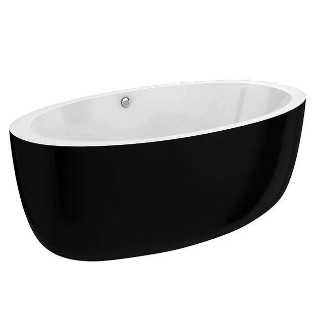 Oceania Black Modern Oval Double Ended Bath | Victorian Plumbing