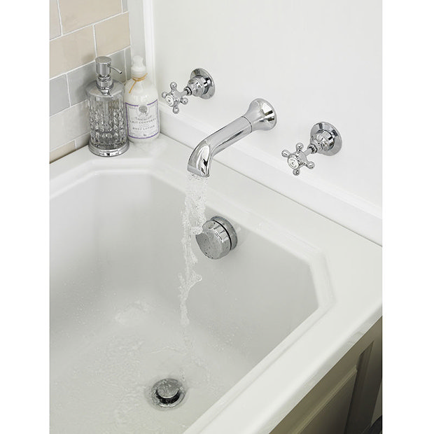 Old London - Chrome Edwardian Wall Mounted Bath Spout and Stop Taps ...
