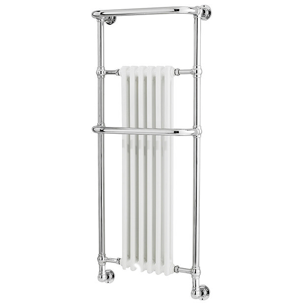 Old London - Chrome & White Wall Mounted Tilbury Radiator - 1365 x ...