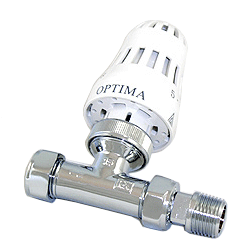 Optima TRV Thermostatic Radiator Valve - White Straight 15mm at ...