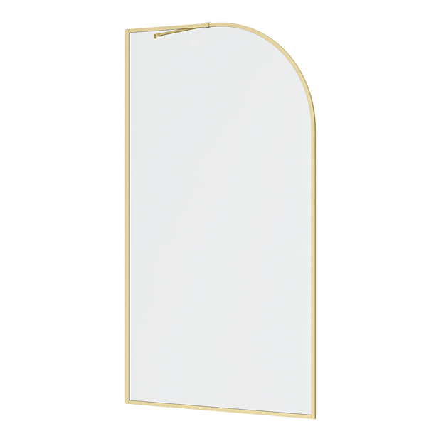 Opus Curved Brushed Brass Full Outer Framed 8mm Wet Room Glass Screen ...