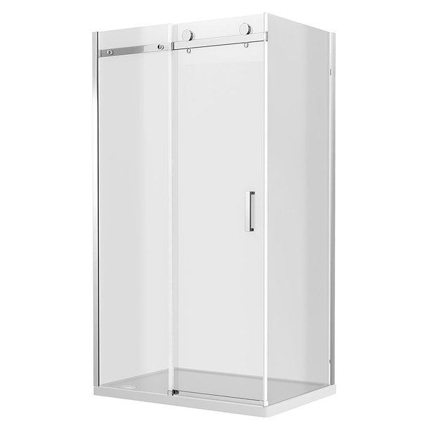 Orion Frameless Sliding Shower Enclosure 1000x800mm| At Victorian Plumbing.co.uk