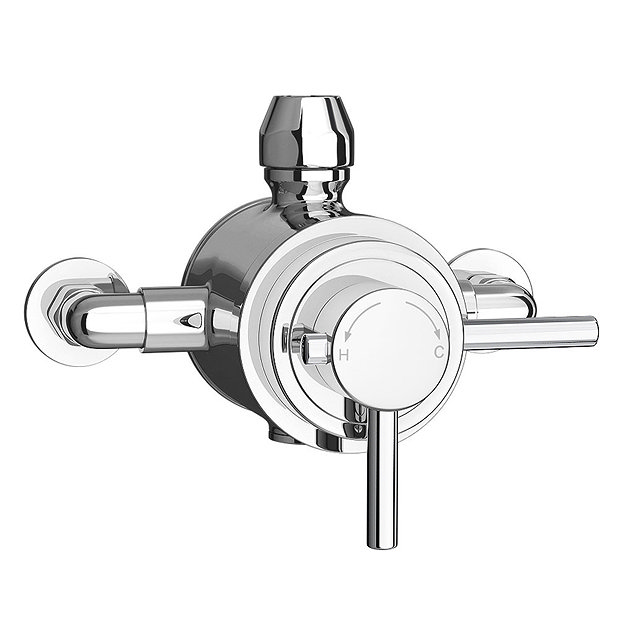 Orion Modern Twin Exposed Thermostatic Shower Valve + Rigid Riser ...
