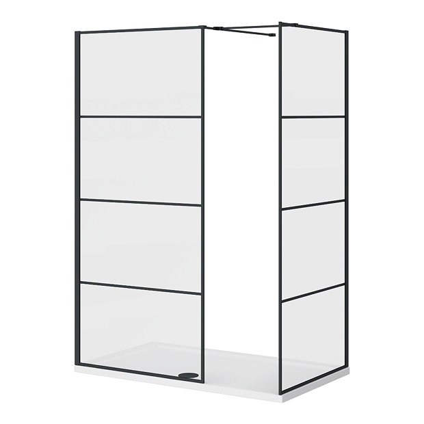 Osaka Matt Black 1400 x 900mm Wet Room (inc. Screen, Side Panel + Tray ...
