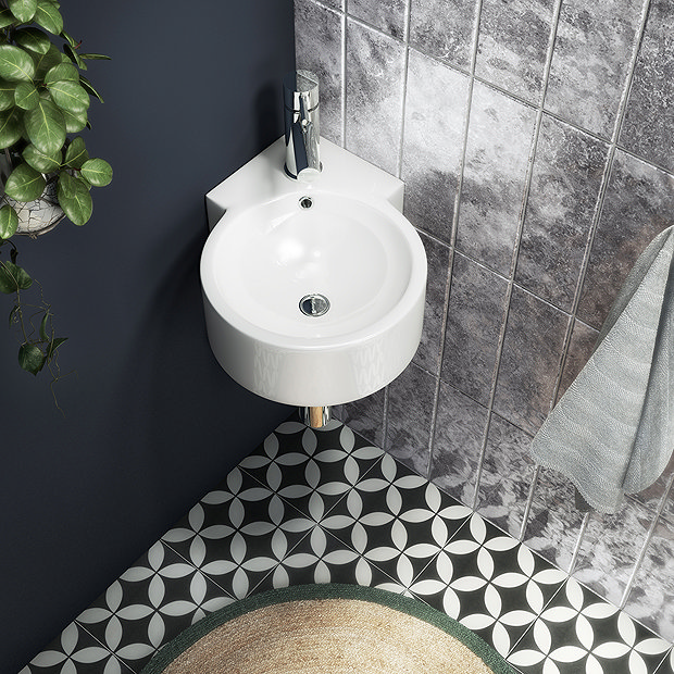 Othello Round Wall Hung Corner Basin | Now At Victorian Plumbing