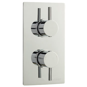 Pioneer Twin Concealed Thermostatic Shower Valve with Slide Rail Kit at Victorian Plumbing UK
