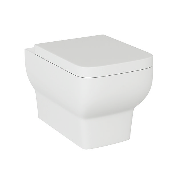 Potenza Wall Hung Rimless Toilet with Soft Close Seat in Gloss White ...