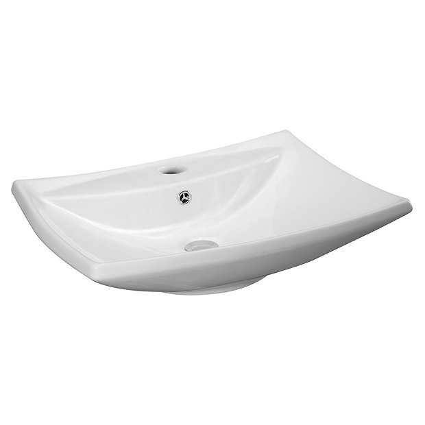 Nuie - 605 x 445mm Rectangular Ceramic Counter Top Basin - 1 Tap Hole ...