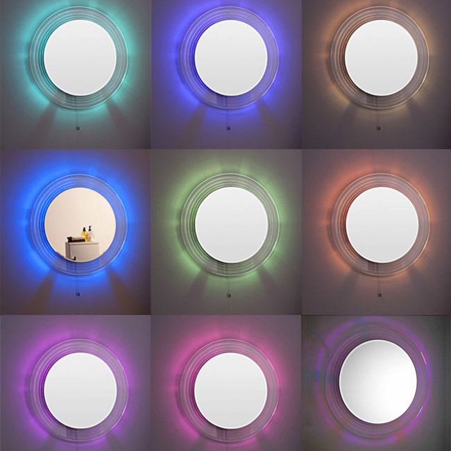 Nuie Orpheus Colour Changing LED Mirror - 600mm Diameter - LQ037 at ...