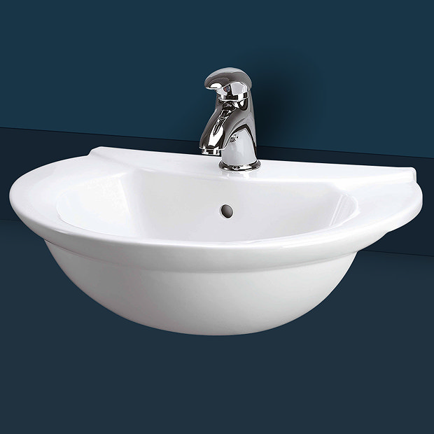 Nuie - Otley 560 Semi Recessed Basin - 1 Tap Hole - NCA505 at Victorian ...