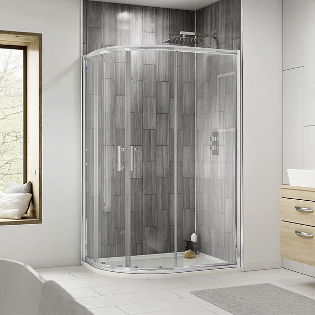 Nuie Pacific Offset Quadrant Shower Enclosure Only - Various Sizes at Victorian Plumbing UK
