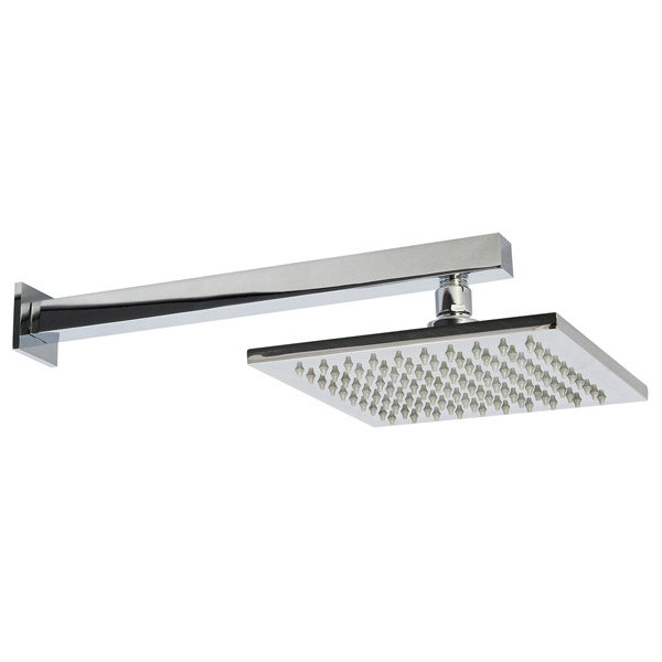 Nuie - Square Wall Mounted Shower Arm & Stainless Steel Square Fixed ...