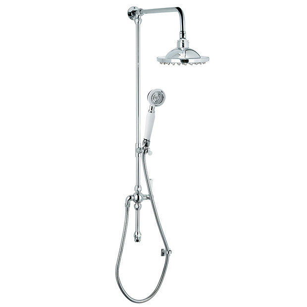Nuie - Traditional Rigid Riser Kit with Fixed Shower Head & Handset ...