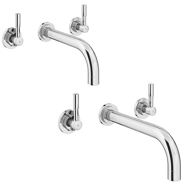 Primo Wall Mounted Tap Package (Bath + Basin Tap) | Victorian Plumbing UK