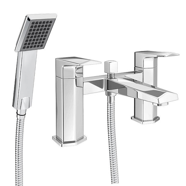 Venice Modern Geometric Bath Shower Mixer Tap + Shower Kit at Victorian ...