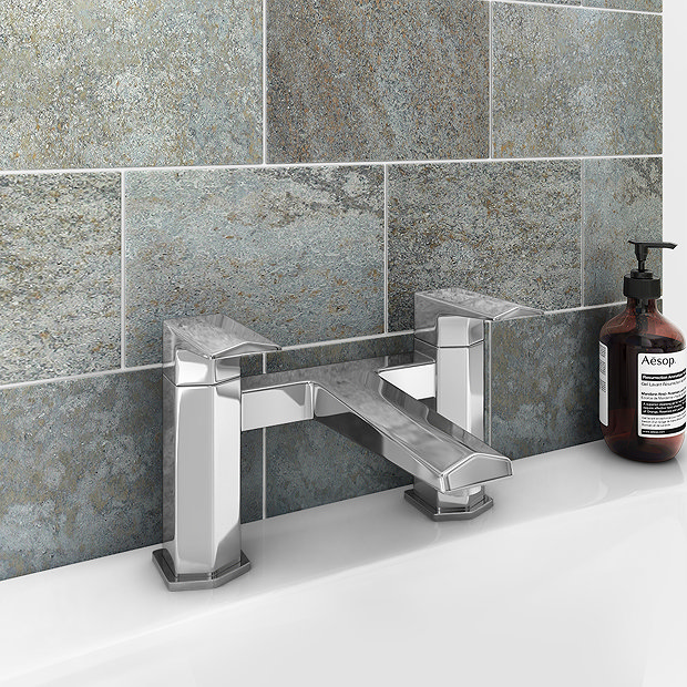 Venice Modern Geometric Bath Tap at Victorian Plumbing UK