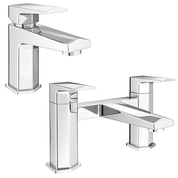 Venice Modern Geometric Tap Package (Bath + Basin Tap) | Victorian ...