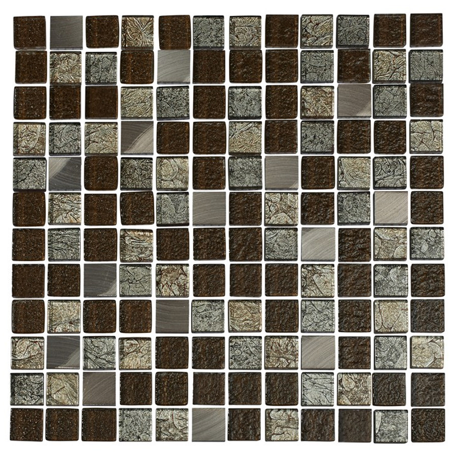 Quartz 1 Multi-coloured Glass/Stone Mix Mosaic Tile Sheet | Online Now