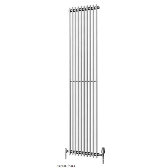 Quinn Plaza Tube Radiator - Vertical - Chrome at Victorian Plumbing UK