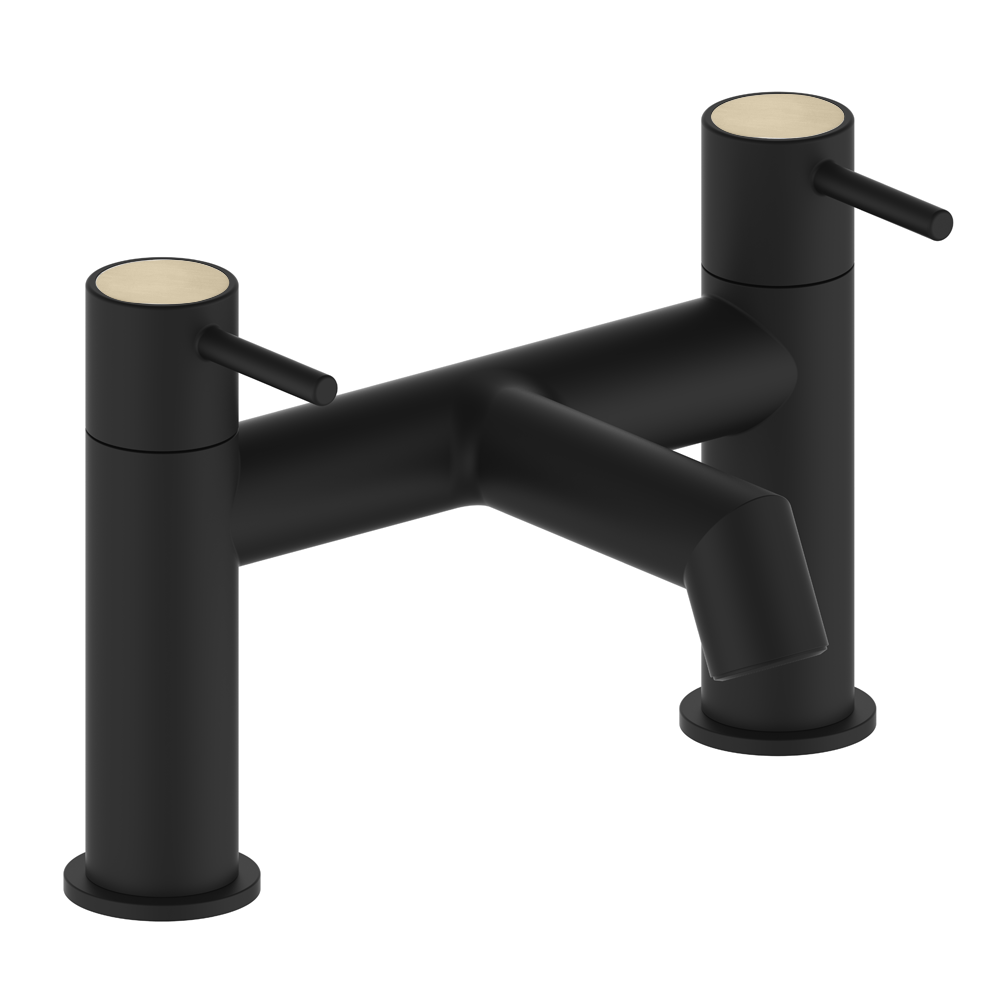 Radius Bath Tap Insert Plates (Pair) Brushed Brass | Victorian Plumbing UK