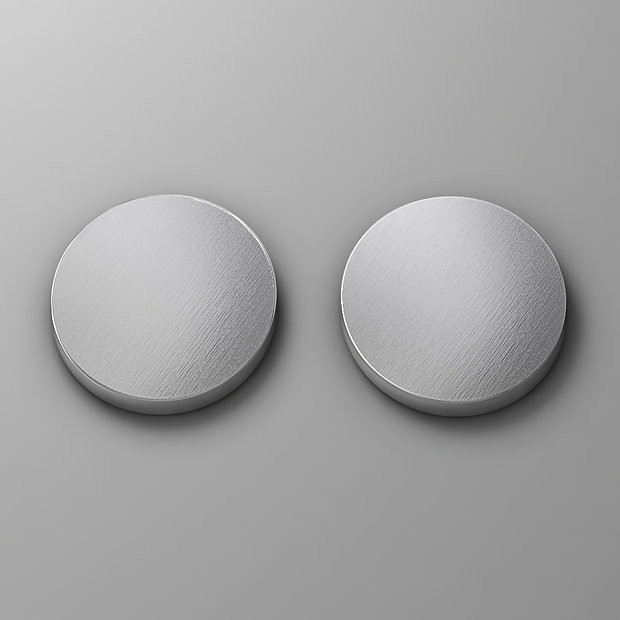 Radius Bath Tap Insert Plates (Pair) Brushed Chrome | Victorian Plumbing UK