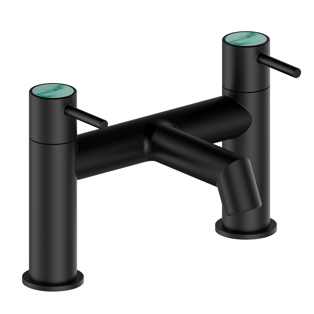 Radius Bath Tap Insert Plates (Pair) Emerald Marble Effect | Victorian ...