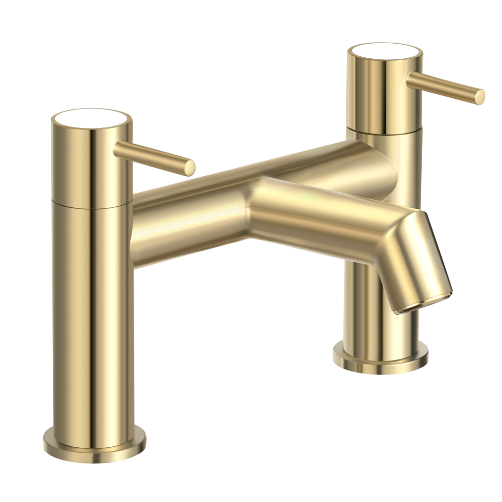 Radius Bath Tap Insert Plates (Pair) Gloss White | Victorian Plumbing UK