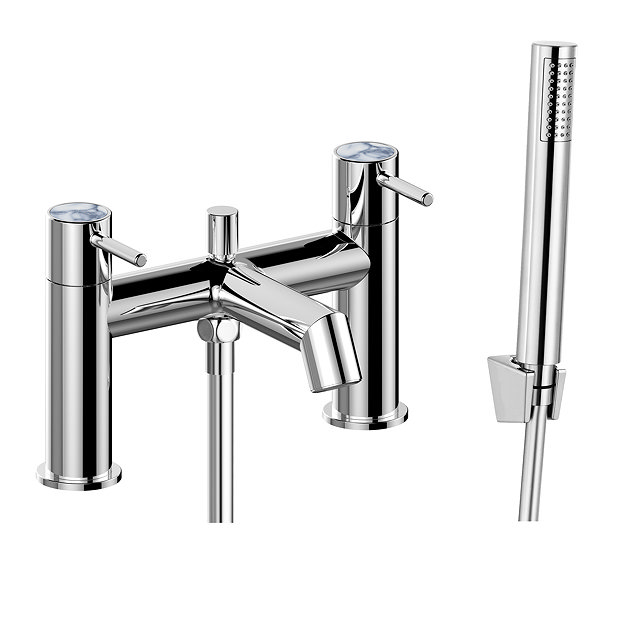 Radius Bath Tap Insert Plates (Pair) Indigo Marble Effect | Victorian ...