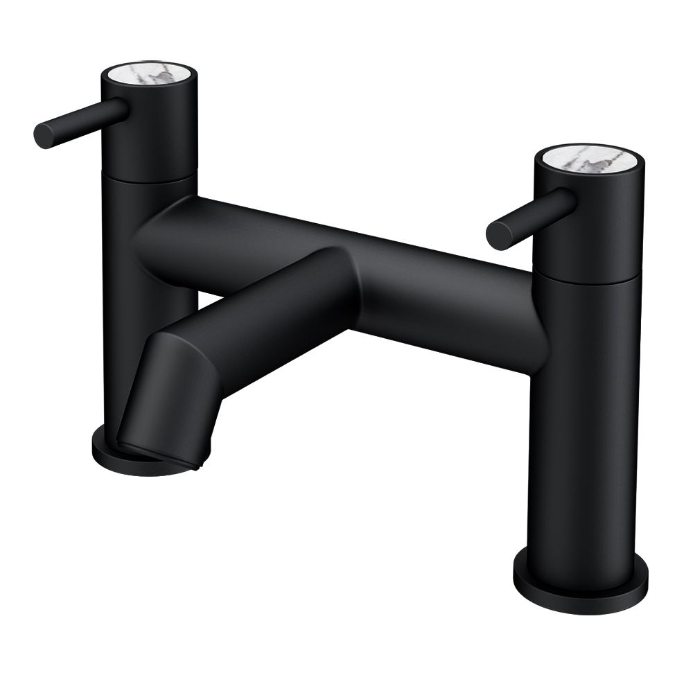 Radius Custom Matt Black Bath Filler Tap | Victorian Plumbing UK