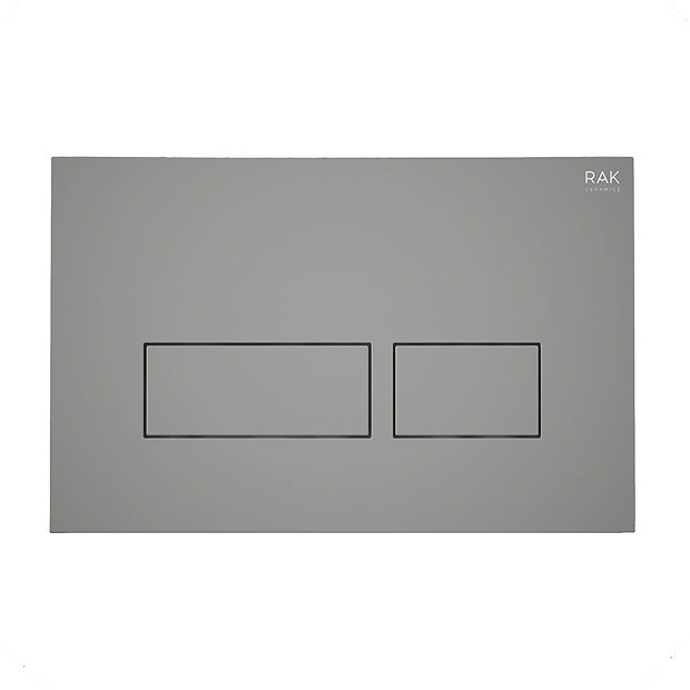 RAK Ecofix Matt Grey Dual Flush Plate with Rectangular Buttons