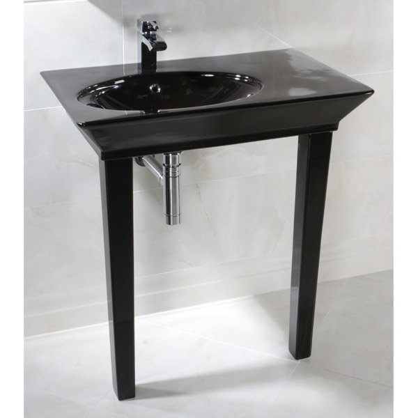 RAK - Opulence 80cm 'Her' Offset Console Basin with Porcelain Waste ...