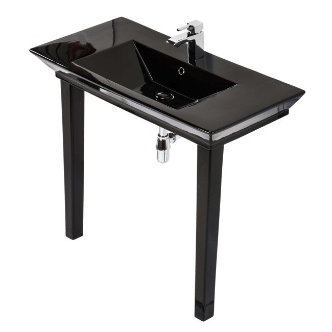 RAK Opulence 'His' Console Basin - Black | Victorian Plumbing.co.uk