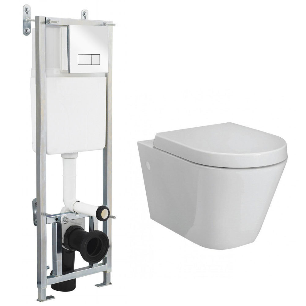 RAK Resort Wall Hung Rimless Pan Inc. Dual Flush Concealed WC Cistern ...