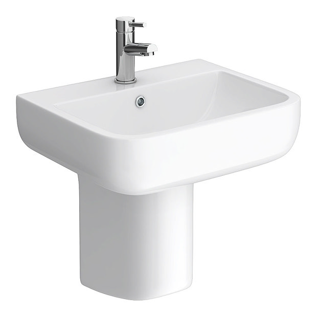 RAK Series 600 52cm Basin With Half Pedestal at Victorian Plumbing UK