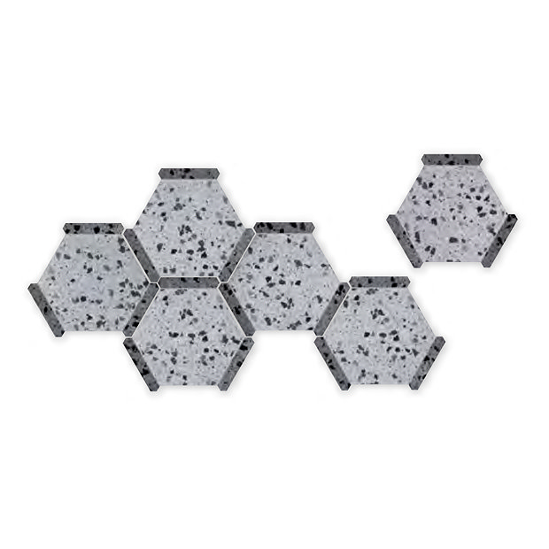Ravenna Hexagon Grey Terrazzo Effect Tiles - 220 x 250mm