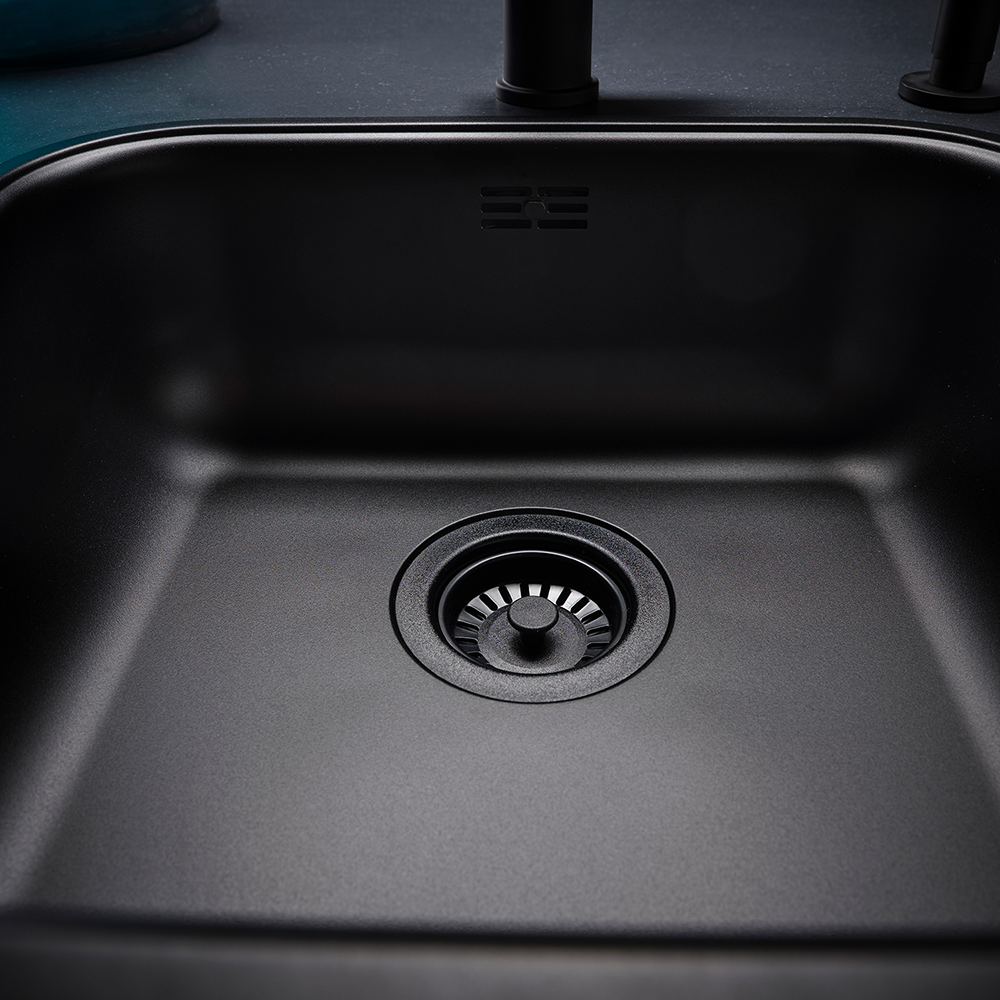 Reginox Colorado Comfort 1.0 Bowl Jet Black Inset/Undermount Kitchen Sink