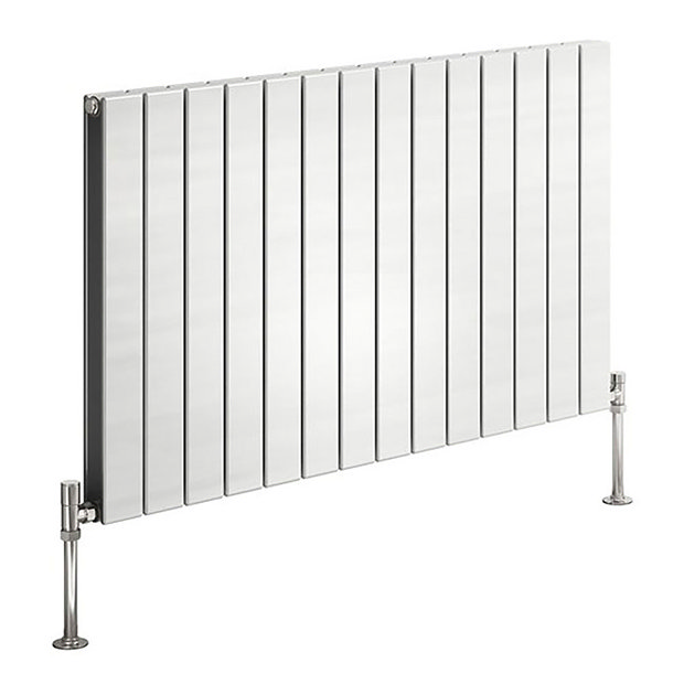 Reina Flat Horizontal Double Panel Designer Radiator | White Finish