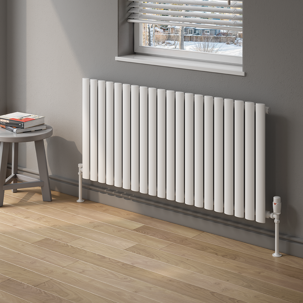 Reina Neva Horizontal Single Panel Designer Radiator | White | Online