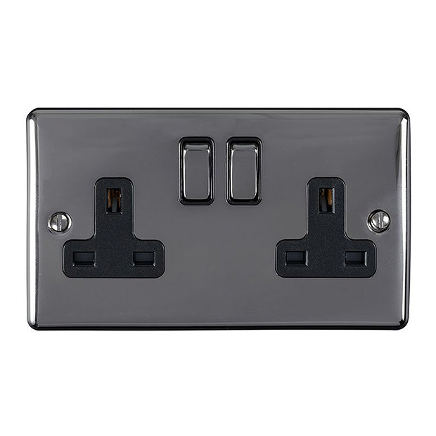 SHOP the Revive 2 Gang Switched Socket - Black Nickel at Victorian ...