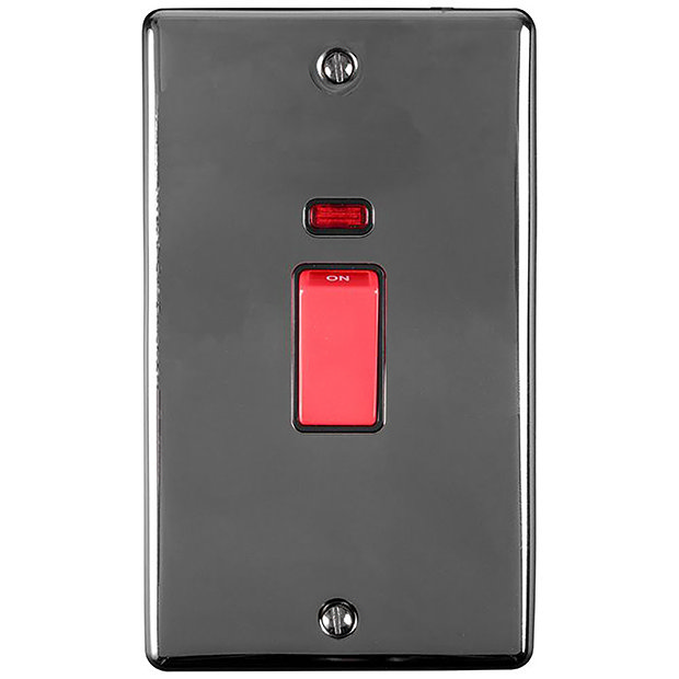 Revive 45A Cooker Switch Double Plate with Neon Power Indicator- Black ...