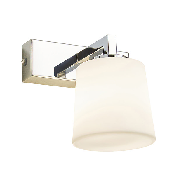 Revive Chrome Bathroom Wall Light with Opal Glass Shade I Victorian ...