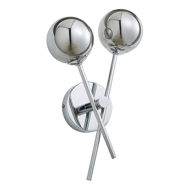 Revive Chrome/Smoked Glass 2-Light Cross Arm Wall Light I Victorian ...