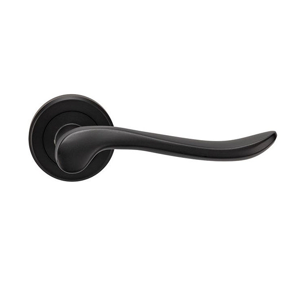 Revive Dove Curved Lever Door Handles - Matt Black