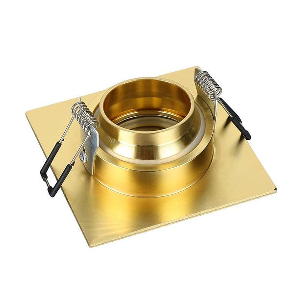 Revive IP65 Satin Brass Square Tiltable Bathroom Downlight