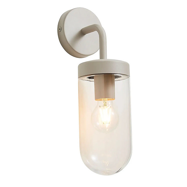 Revive Outdoor Dove Grey Curved Arm Wall Light