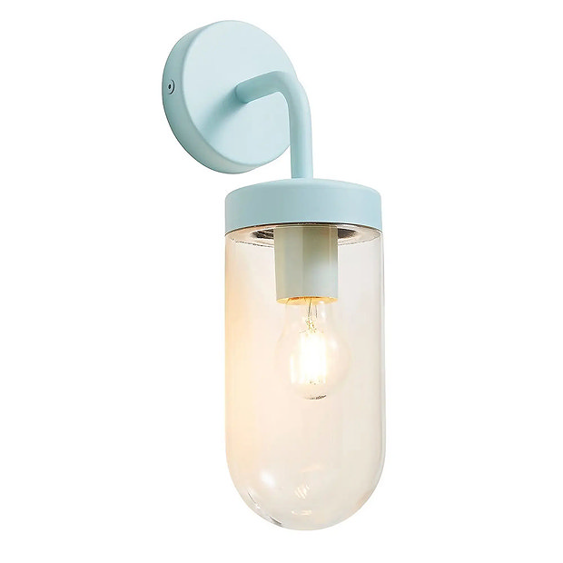 Revive Outdoor Pale Blue Curved Arm Wall Light