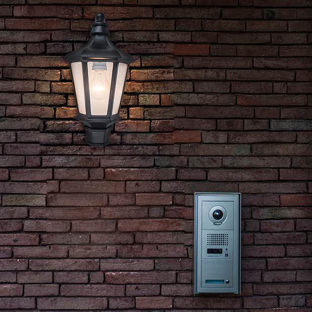 Revive Outdoor Traditional Black Half Wall Light