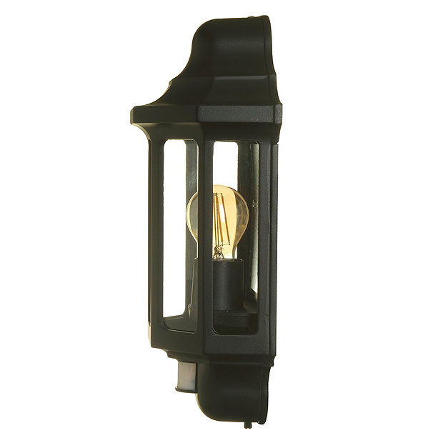 Revive Outdoor Traditional PIR Black Half Coach Lantern