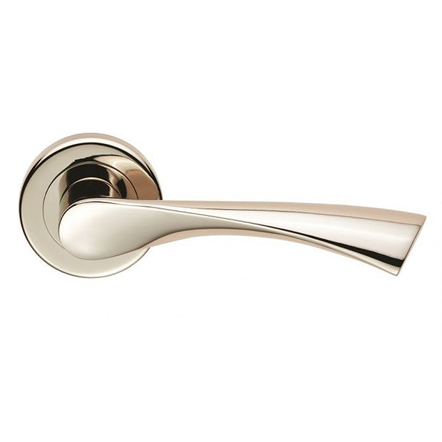 Revive Rise Curved Lever Door Handles - Polished Nickel