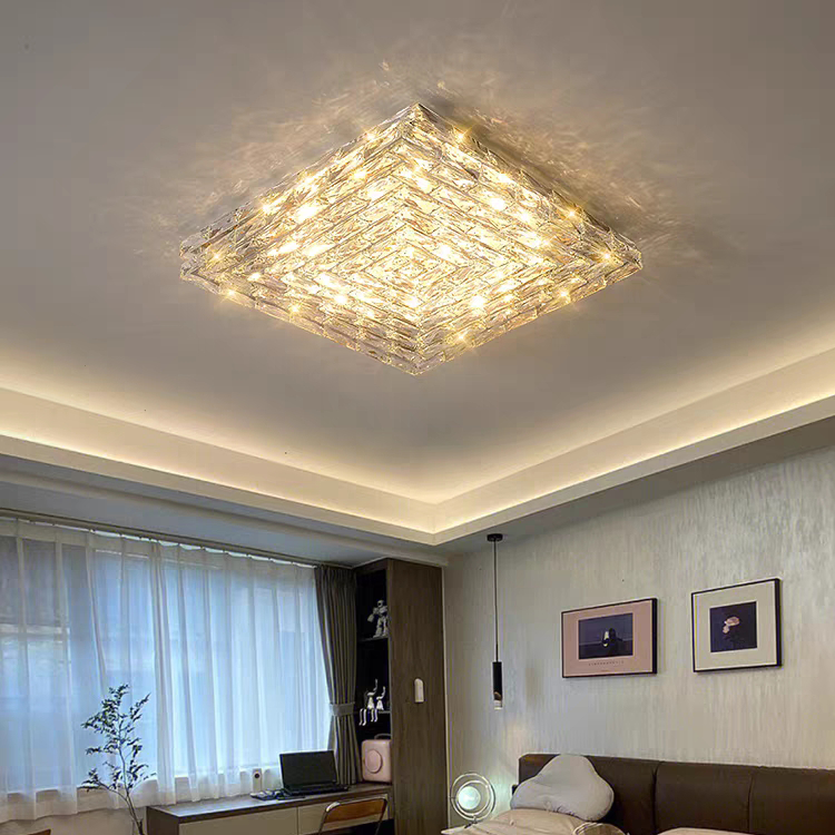 Square Glass Ceiling Light Revive Square Crystal Glass Ceiling Light